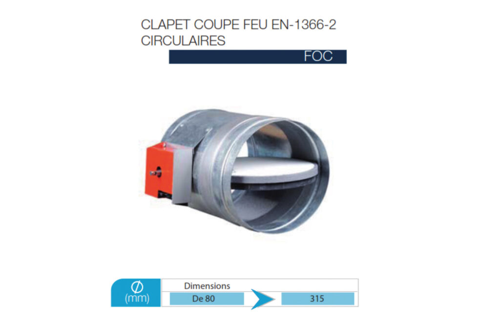 CLAPET COUPE FEU EN-1366-2 CIRCULAIRES - Majdi Clim